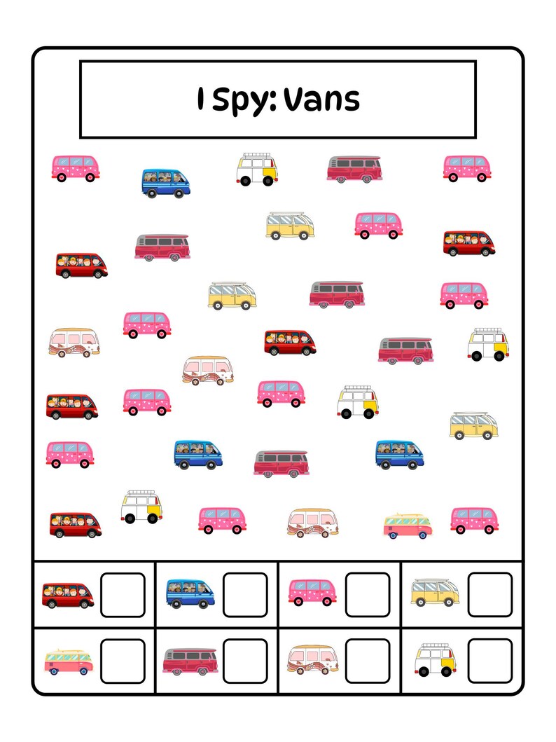 I Spy Vehicles for Kids – 15 Pages of Cars, Trucks, Planes & More ...