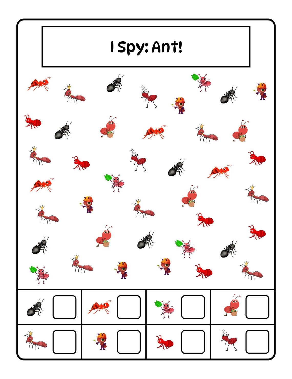 I Spy Bugs, 15 Fun Search & Find Activity Pages for Kids, Printable ...
