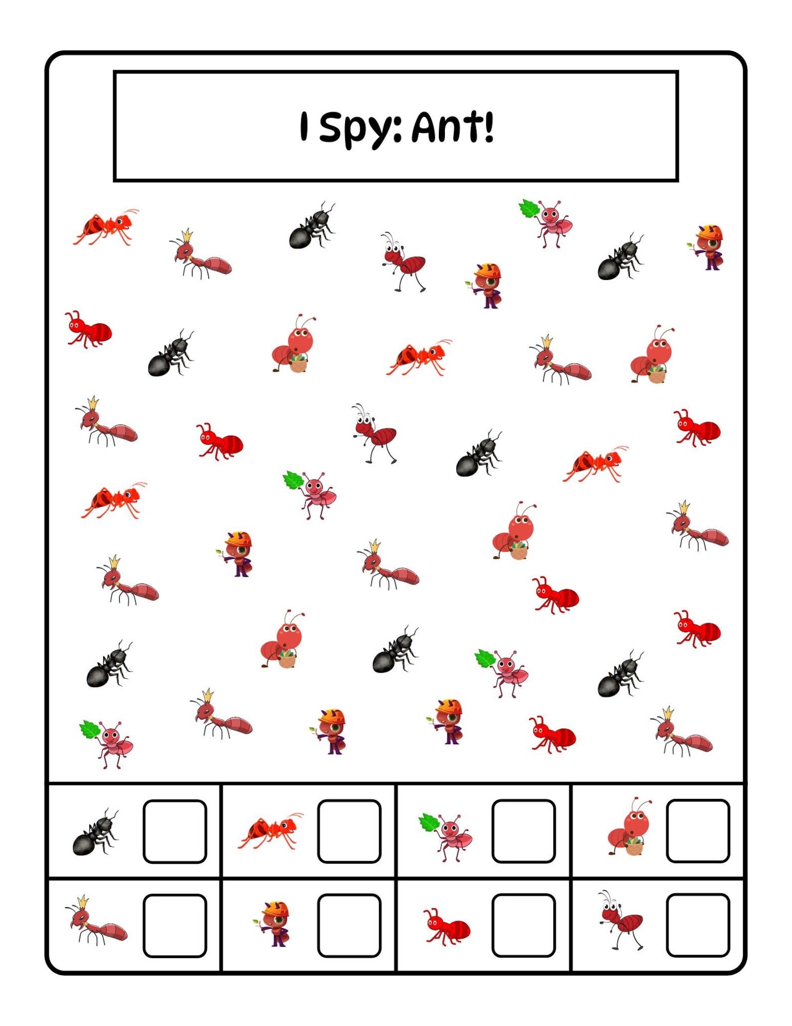 I Spy Bugs, 15 Fun Search & Find Activity Pages for Kids, Printable ...