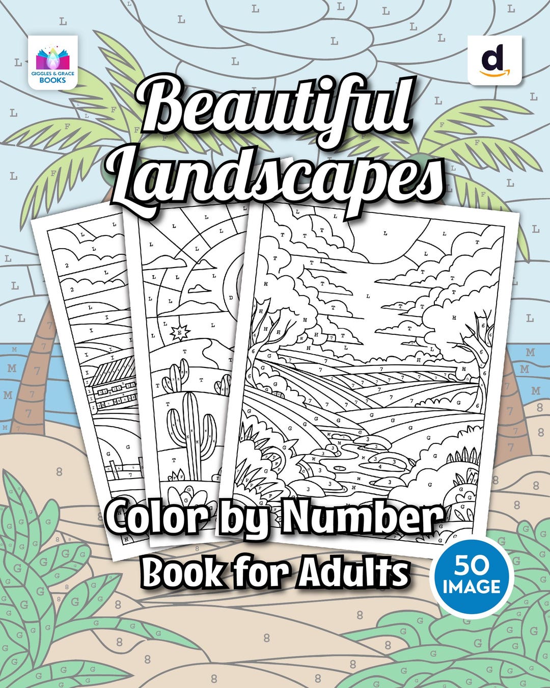 Landscape Color-by-number for Adults: Relaxing Nature Scenes (digital ...