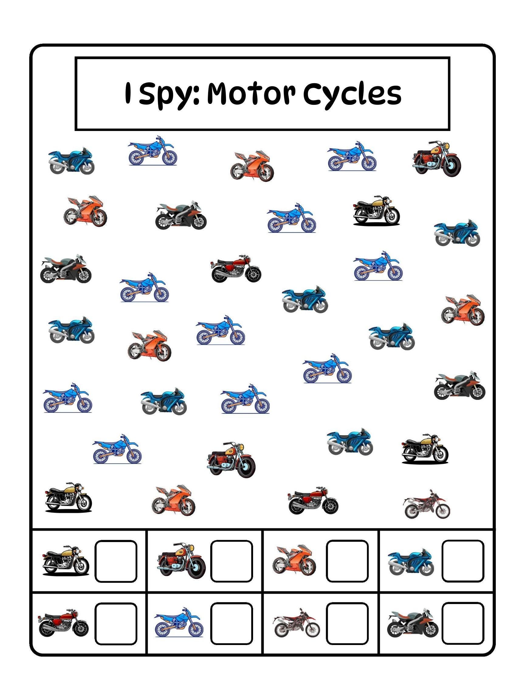 I Spy Vehicles Activity: Kids Printable Game (PDF Download) - Etsy