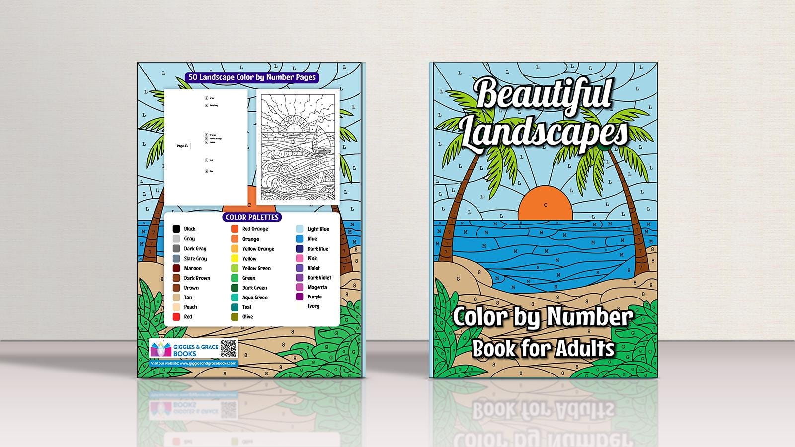 Landscape Color-by-number for Adults: Relaxing Nature Scenes (digital ...