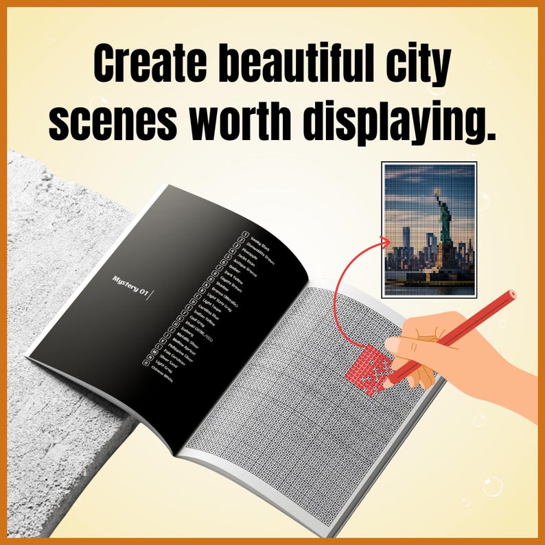50 Mystery City Color by Number | Pixel Mosaic Coloring Pages | Digital ...