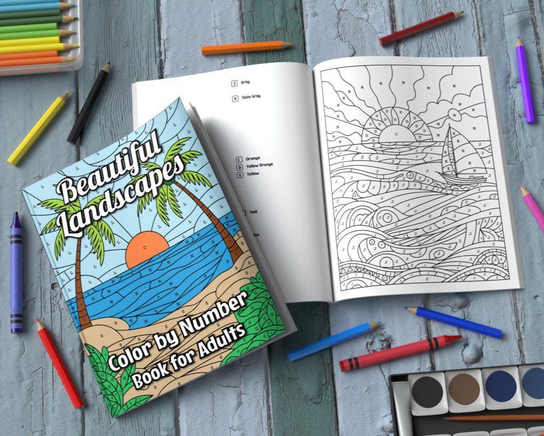 Beautiful Landscapes: Color-by-number for Adults – Digital Download - Etsy