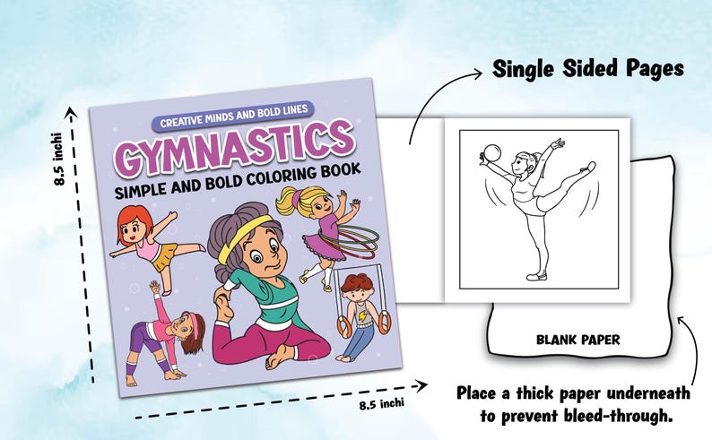 Gymnastics Coloring Book: 50 Fun Pages for Kids (digital Download ...
