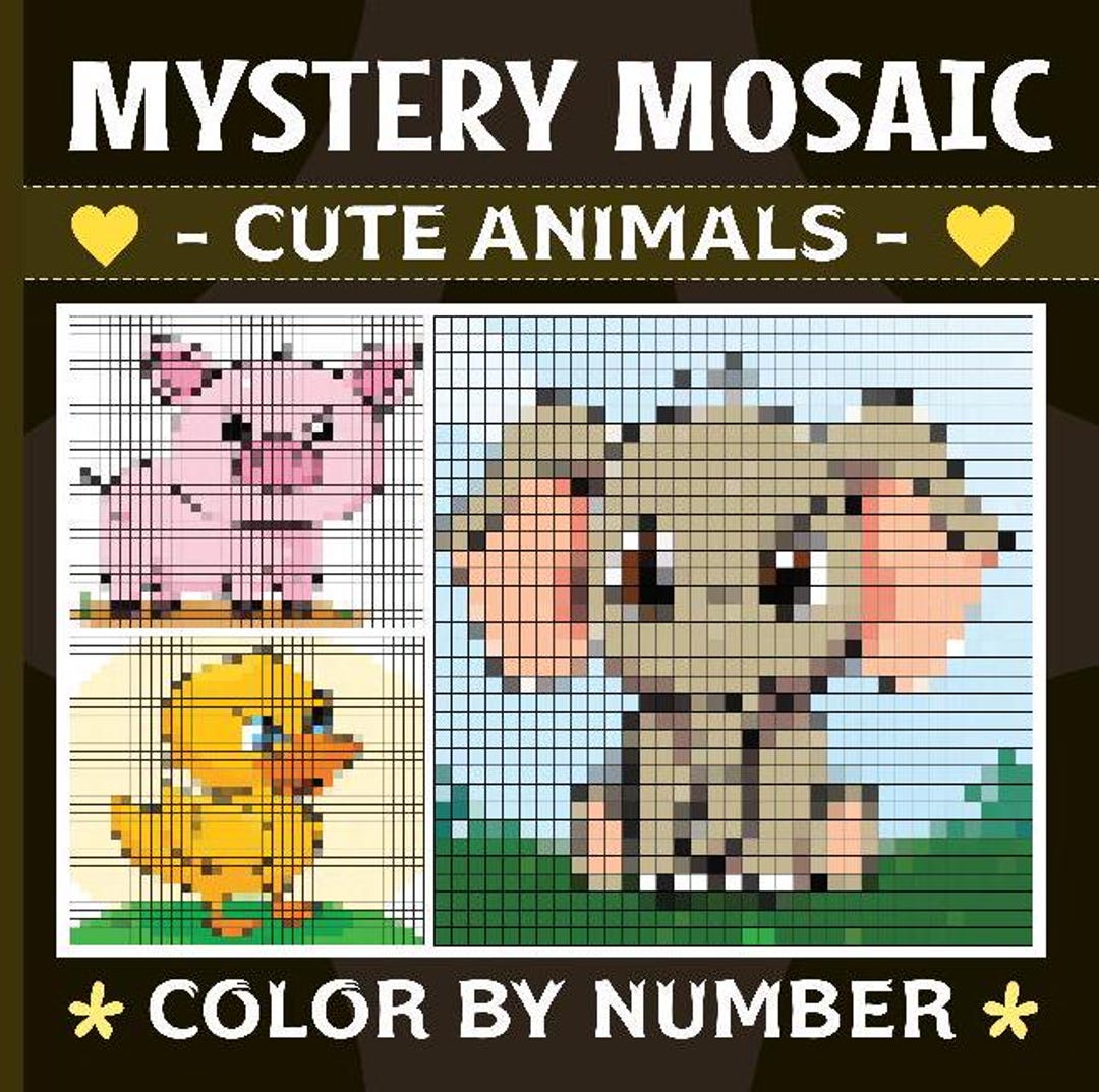 Animal Color by Number Book: Mystery Mosaic Pixel Art (PDF) - Etsy