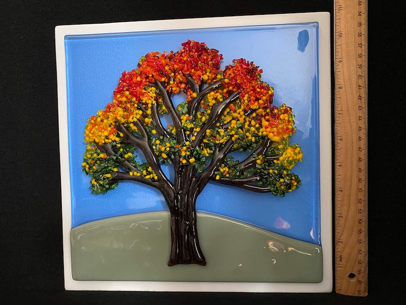 Fused Glass Autumn Tree - Etsy