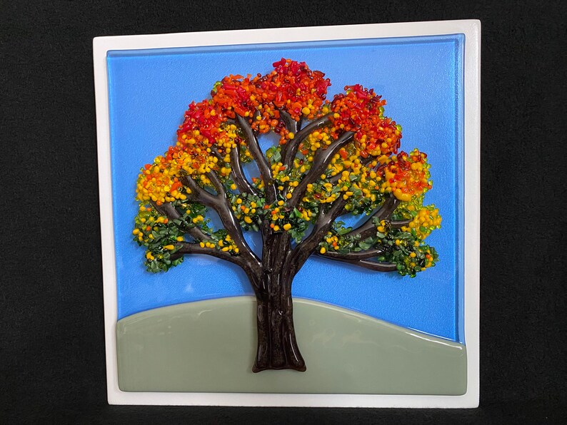 Fused Glass Autumn Tree - Etsy