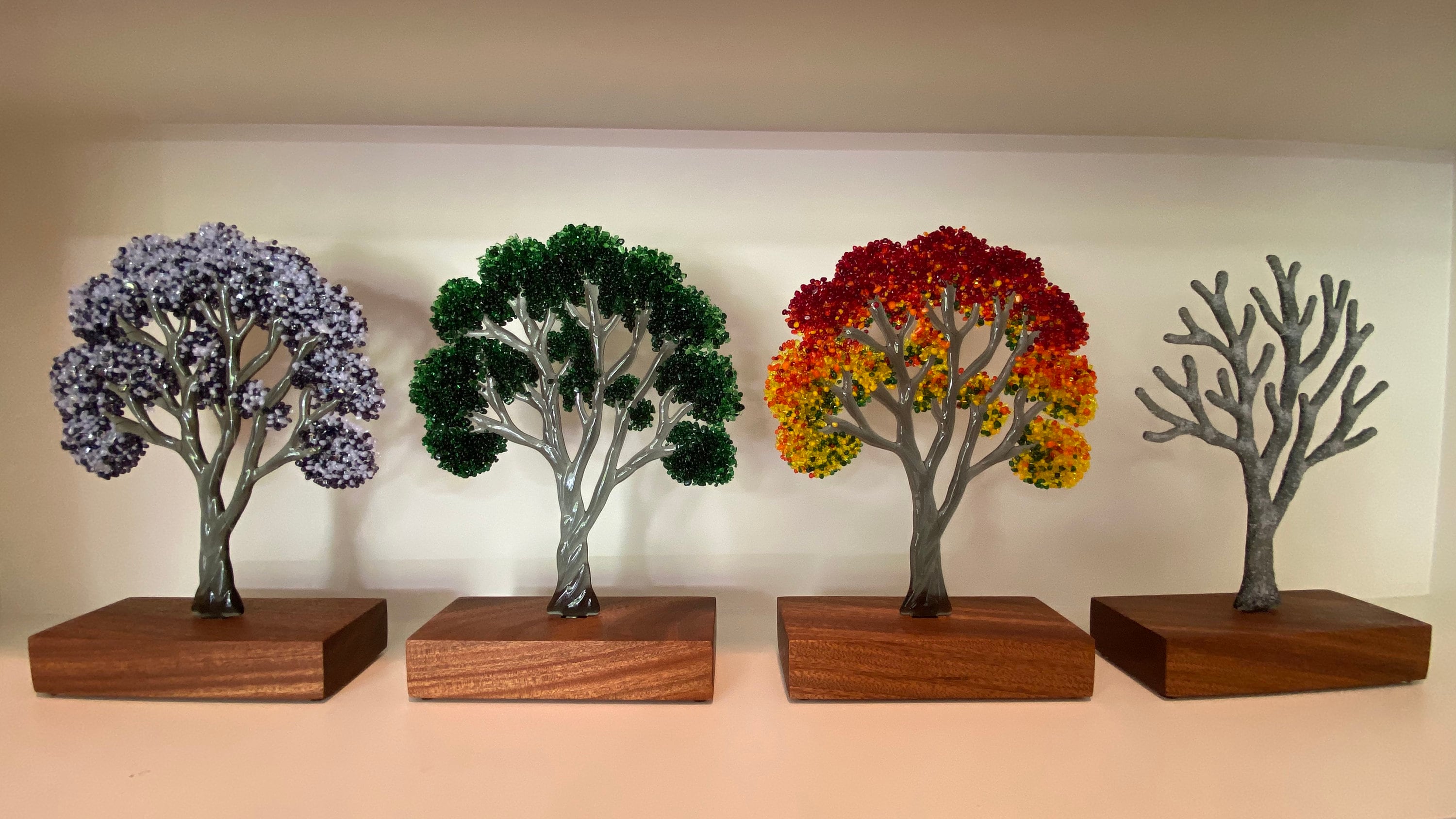 Fused glass spring leaf tree | Etsy