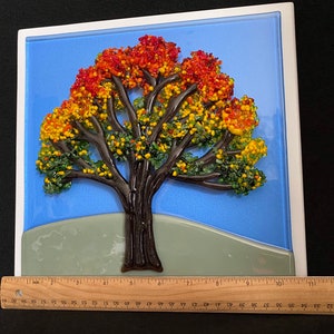 Fused Glass Autumn Tree - Etsy