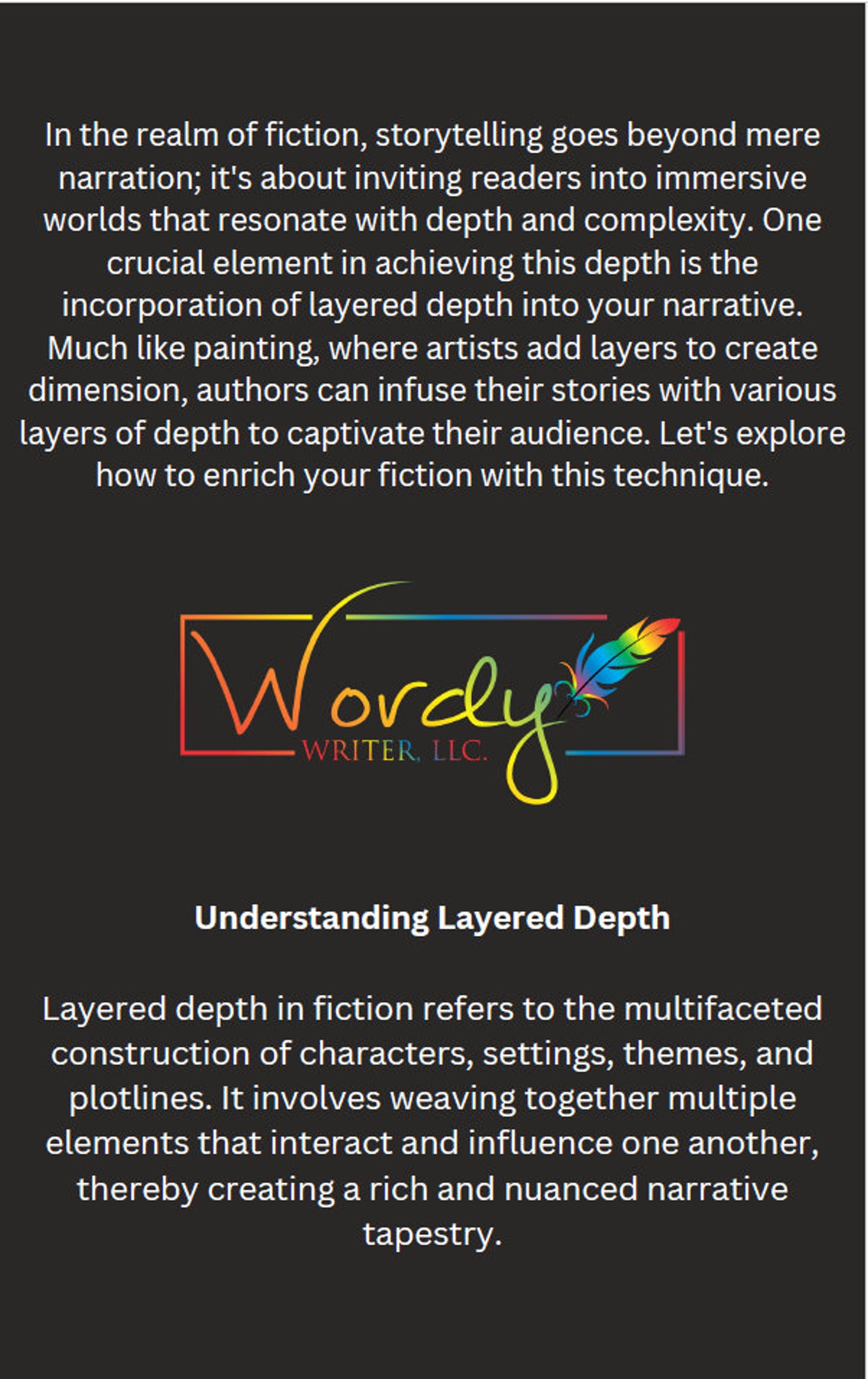 Crafting Layered Depth: Adding Dimension to Your Fiction Story - Etsy