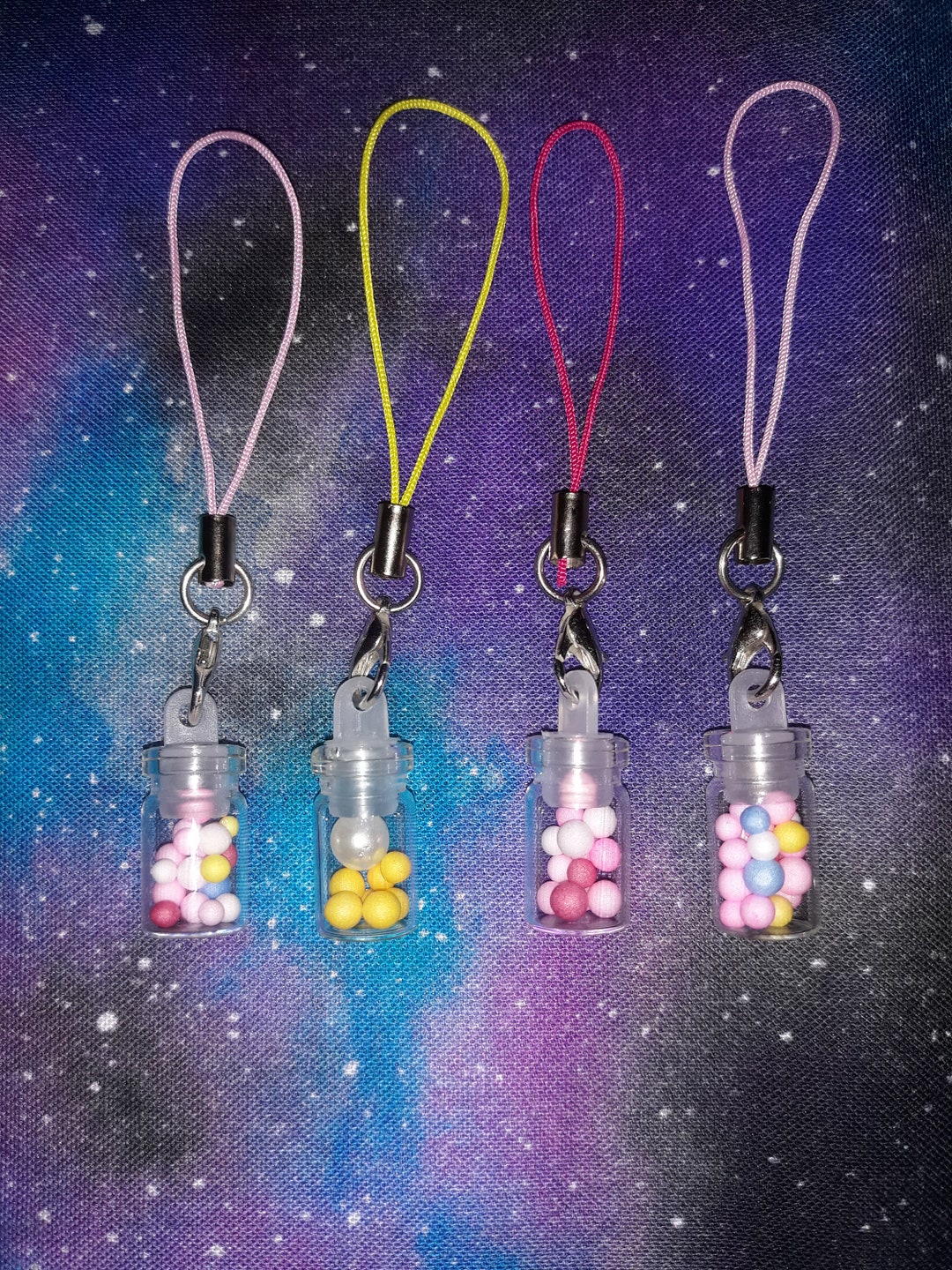 Colorful Confetti Balls in a Jar Charms Cute Pastel Pink Yellow Blue ...