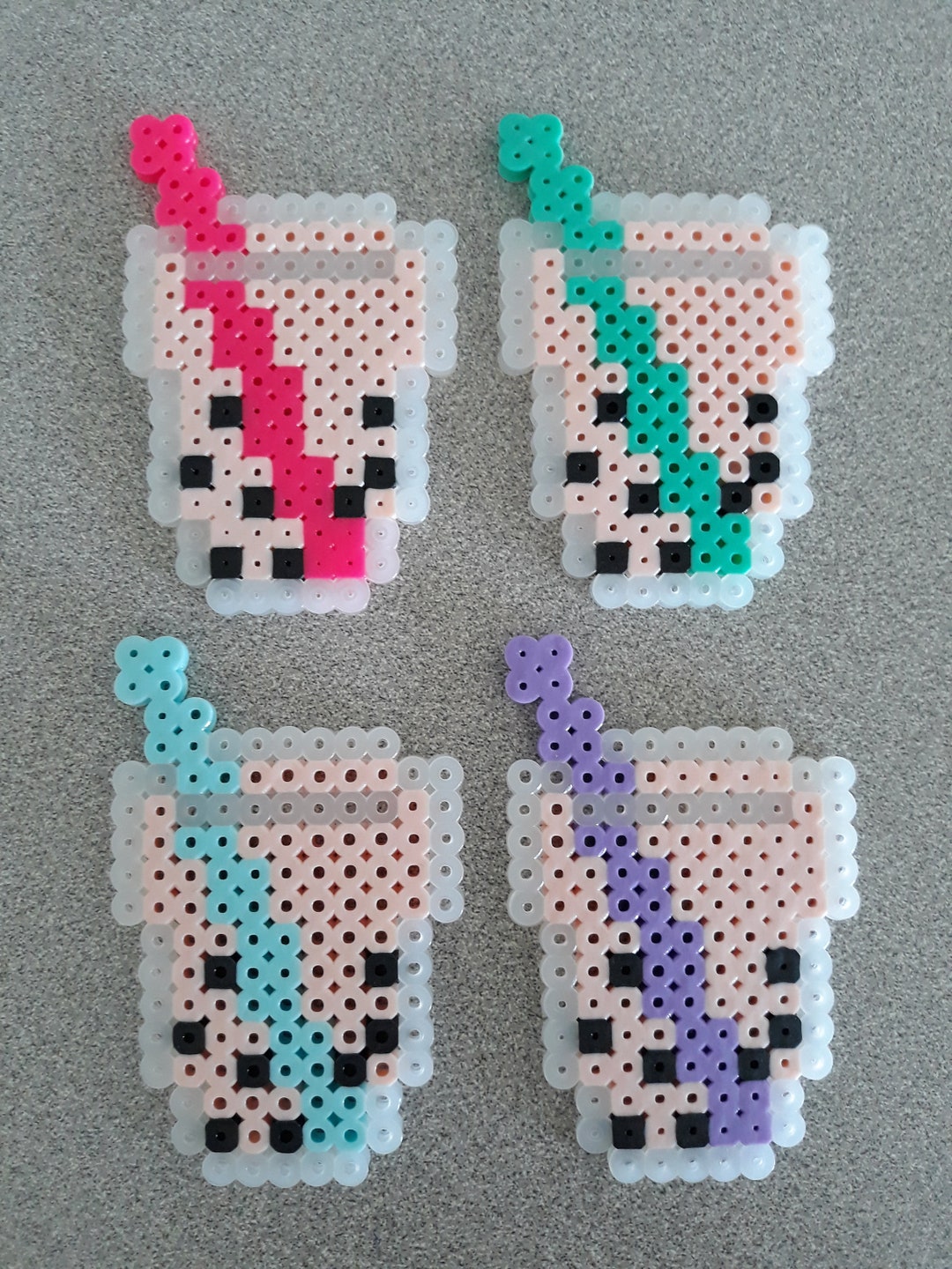 Perler Bubble Tea Customizable Pixel Art Boba Tea Key Chain - Etsy