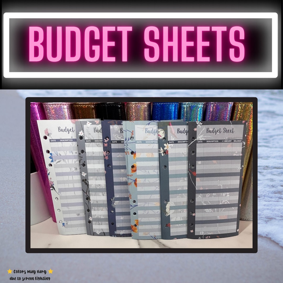Cash Envelope Budgeting Sheets ONLY, Money Tracker, Bundle of 12 Sheets ...