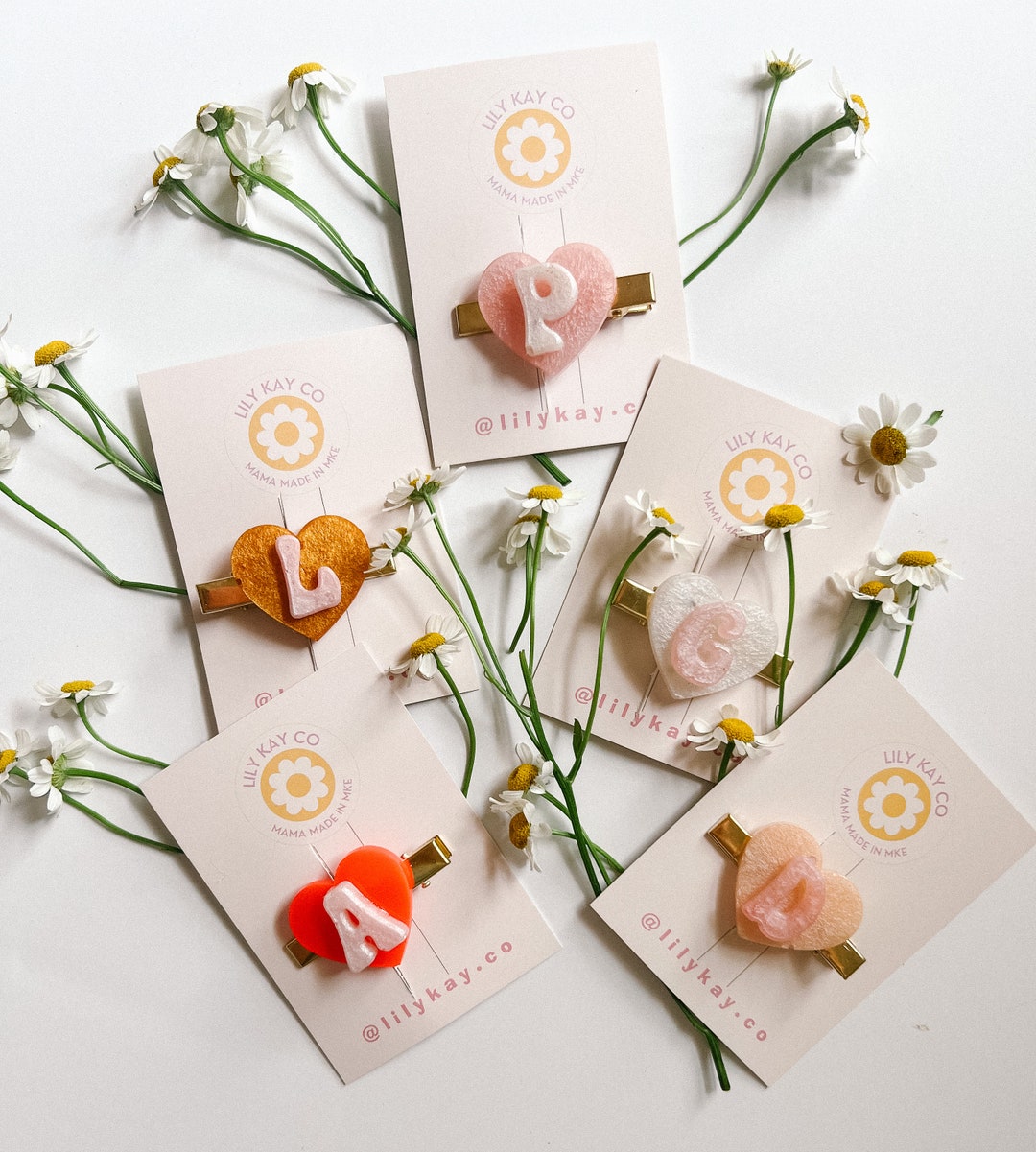 Initial Heart Clip - Etsy