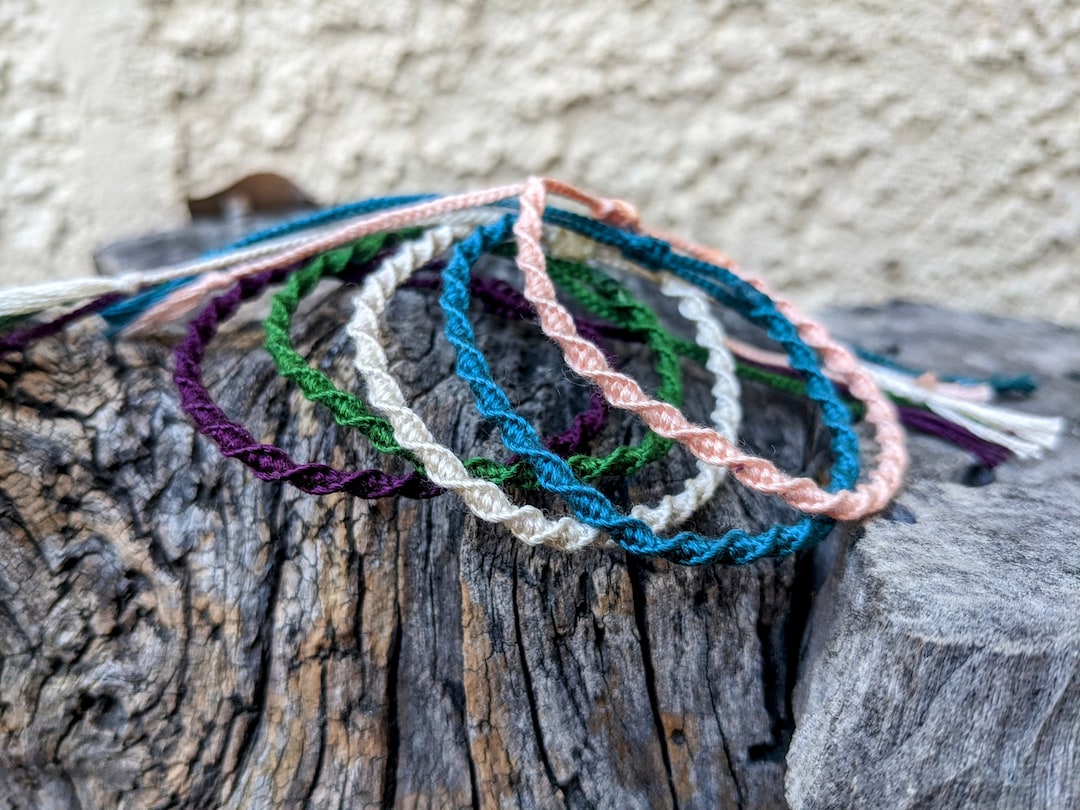 Simple Twisted Woven Handmade Friendship Bracelet, Boho Beach Vibes ...