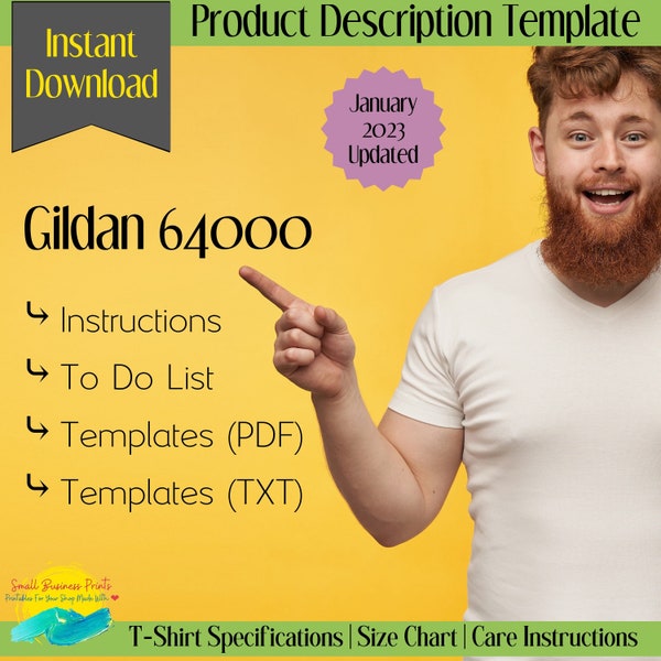 T Shirt Description Template - Etsy
