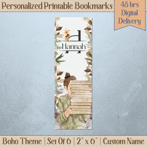 Printable Custom Bookmarks Printable Bookmark Back to School Boho ...