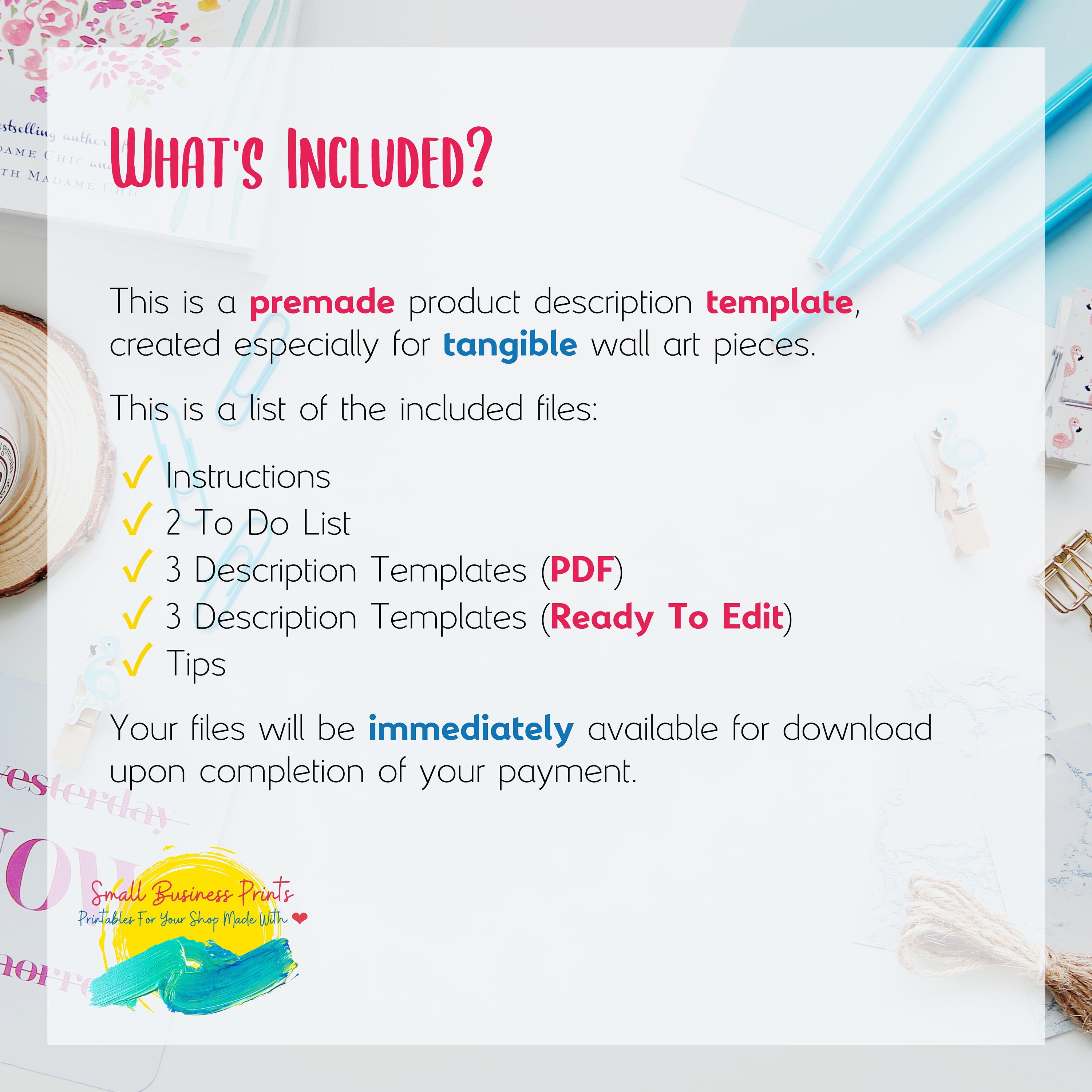 Wall Art Description Template Product Description Template Description ...