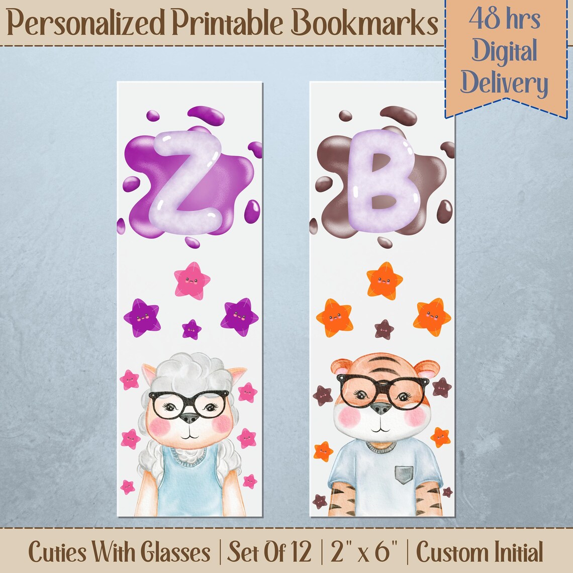 Printable Personalized Bookmarks Kids Printable Bookmark - Etsy
