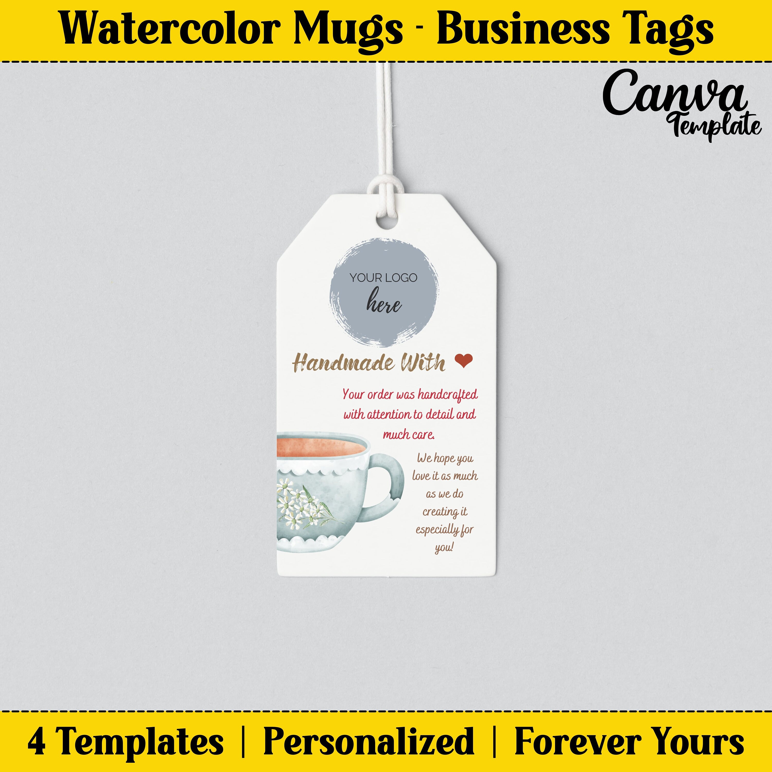 Sublimation Mugs Business Tags Set Canva Template Business - Etsy
