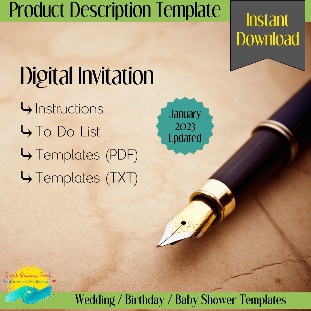Printable Invitation Description Template | Invitation Mockup ...