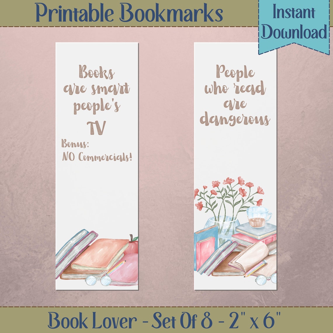 Printable Bookmarks Reading Quotes Bookmark Back to School Teacher Gift ...