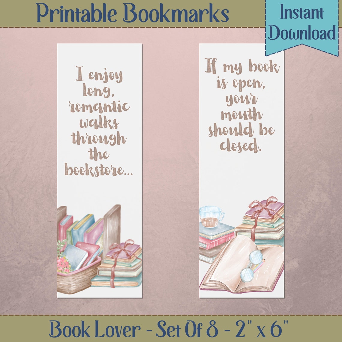 Printable Bookmarks Reading Quotes Bookmark Back to School Teacher Gift ...