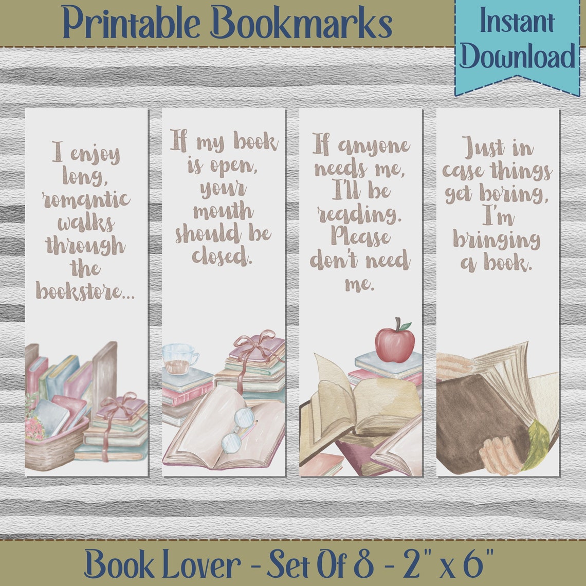 Printable Bookmarks Reading Quotes Bookmark Back to School Teacher Gift ...