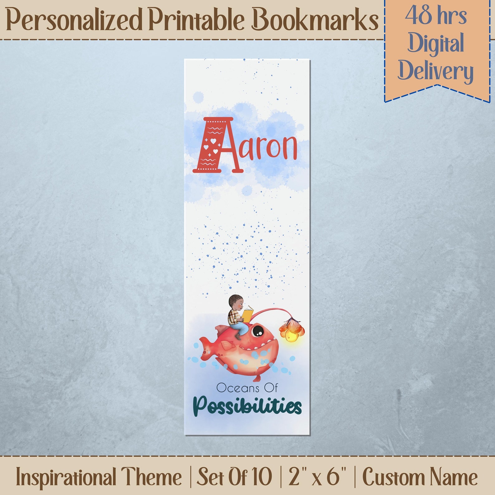 Custom Printable Bookmarks Kids Printable Bookmark Back to - Etsy