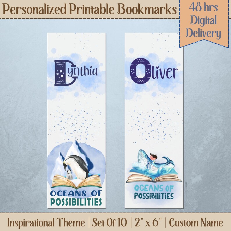 Custom Printable Bookmarks Kids Printable Bookmark Back to - Etsy