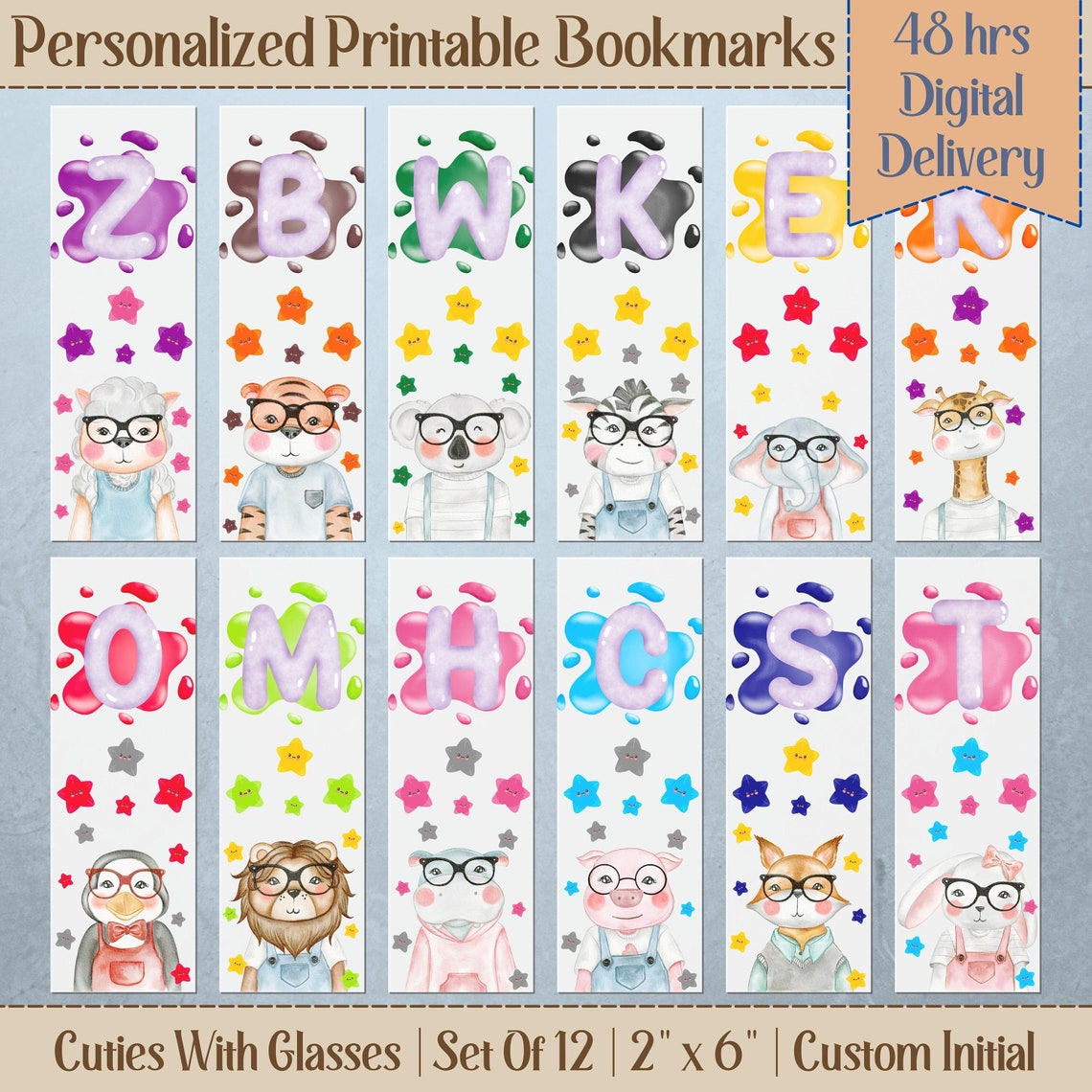 Printable Personalized Bookmarks Kids Printable Bookmark - Etsy