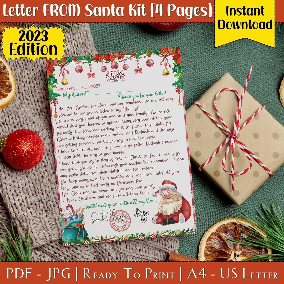 Letter FROM Santa Printable Santa Mail Santa Printable - Etsy