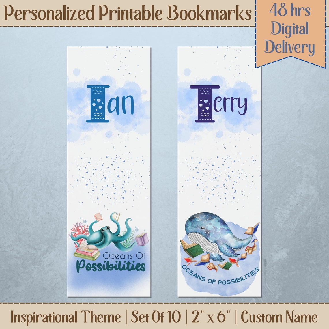 Custom Printable Bookmarks Kids Printable Bookmark Back to - Etsy