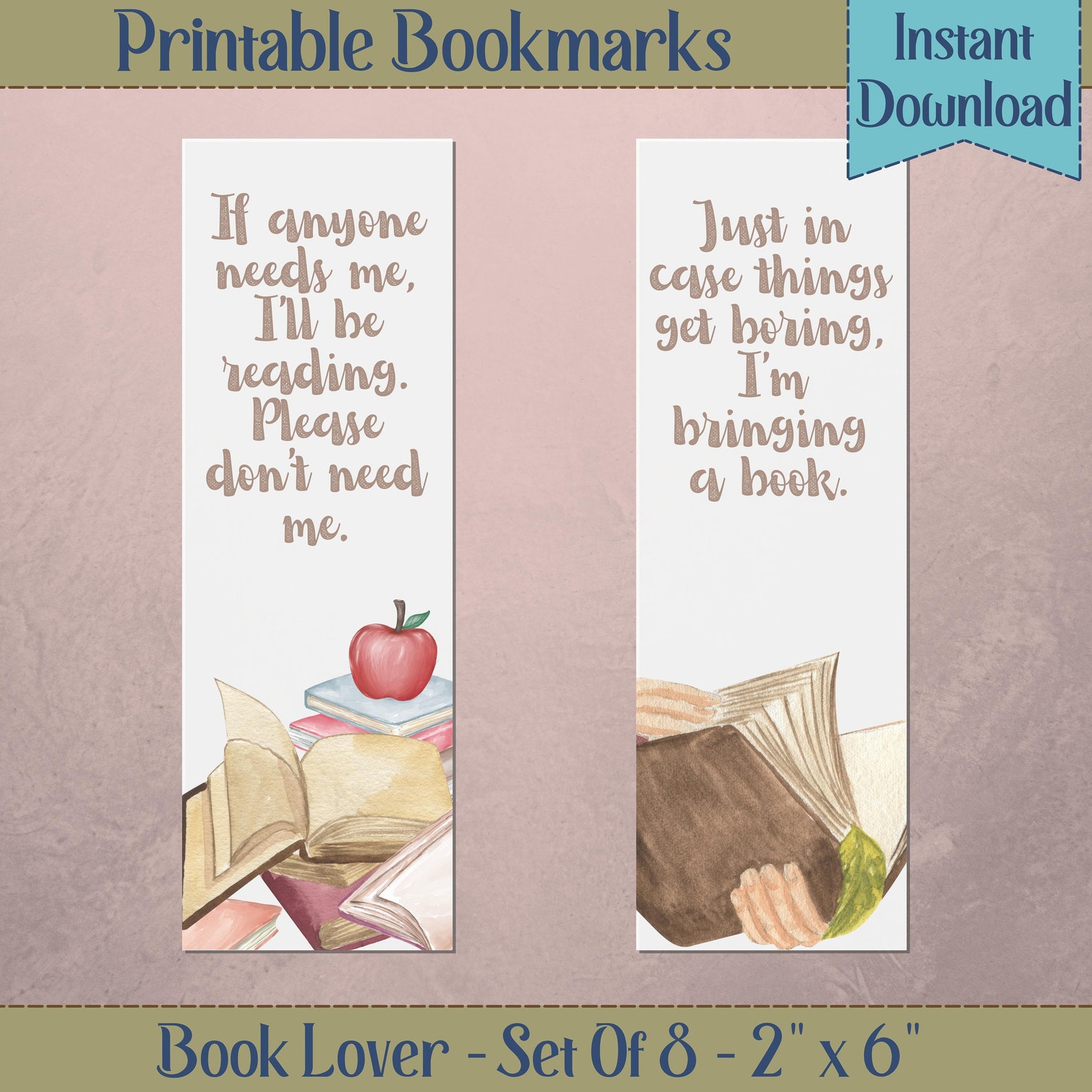 Printable Bookmarks Reading Quotes Bookmark Back to School Teacher Gift ...