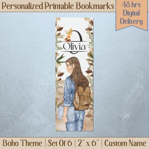 Printable Custom Bookmarks Printable Bookmark Back to School Boho ...