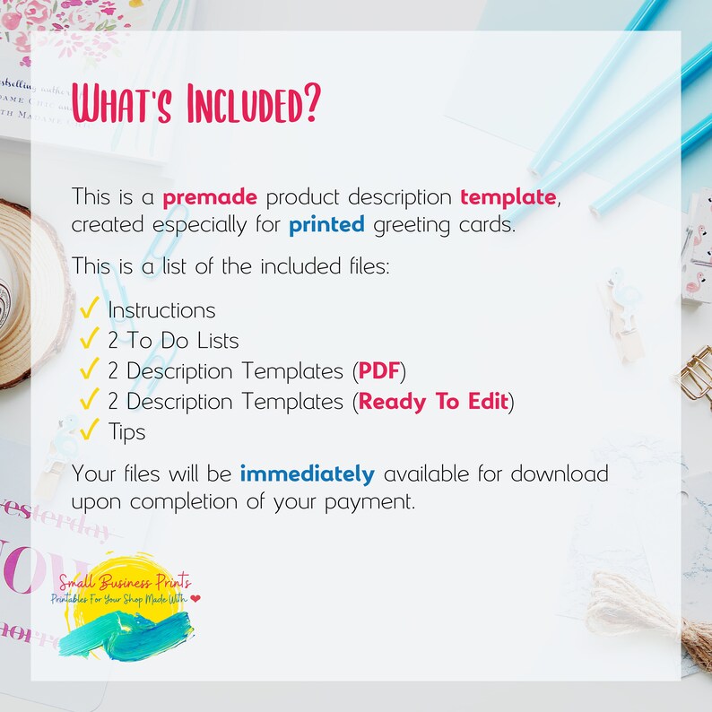 Greeting Card Description Template Product Description - Etsy