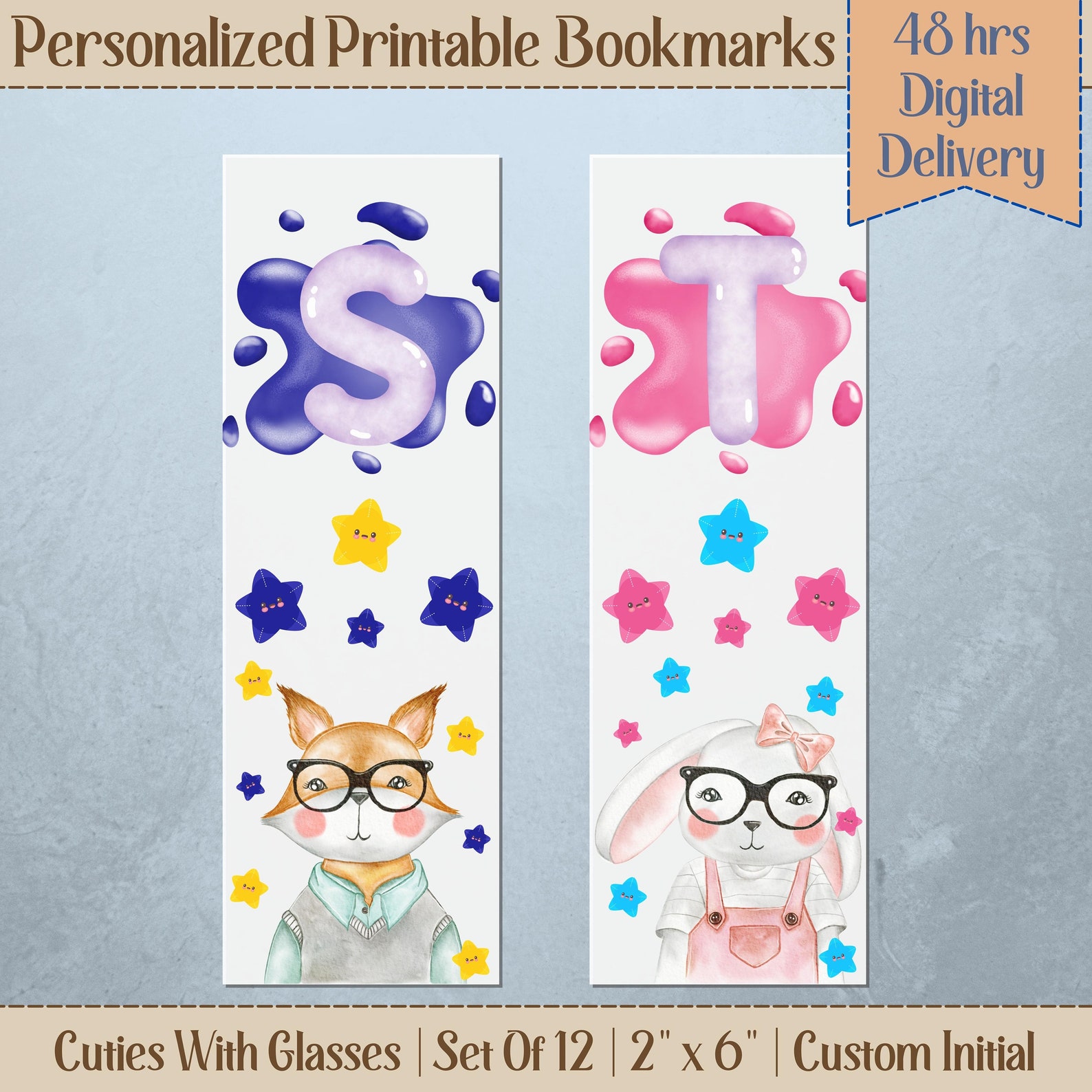 Printable Personalized Bookmarks Kids Printable Bookmark - Etsy