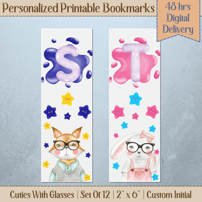 Printable Personalized Bookmarks Kids Printable Bookmark - Etsy