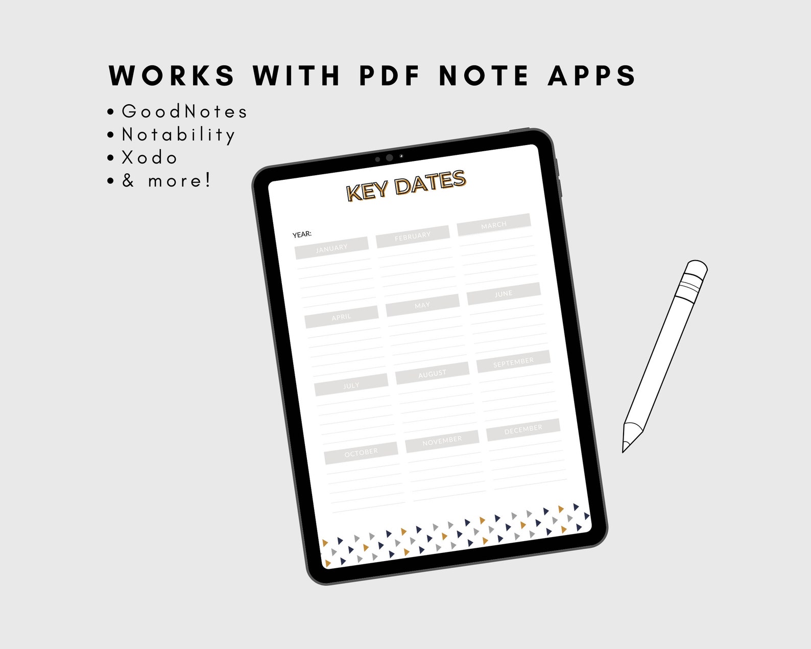 Monthly Planner Printable Month At A Glance Ipad Planner Etsy