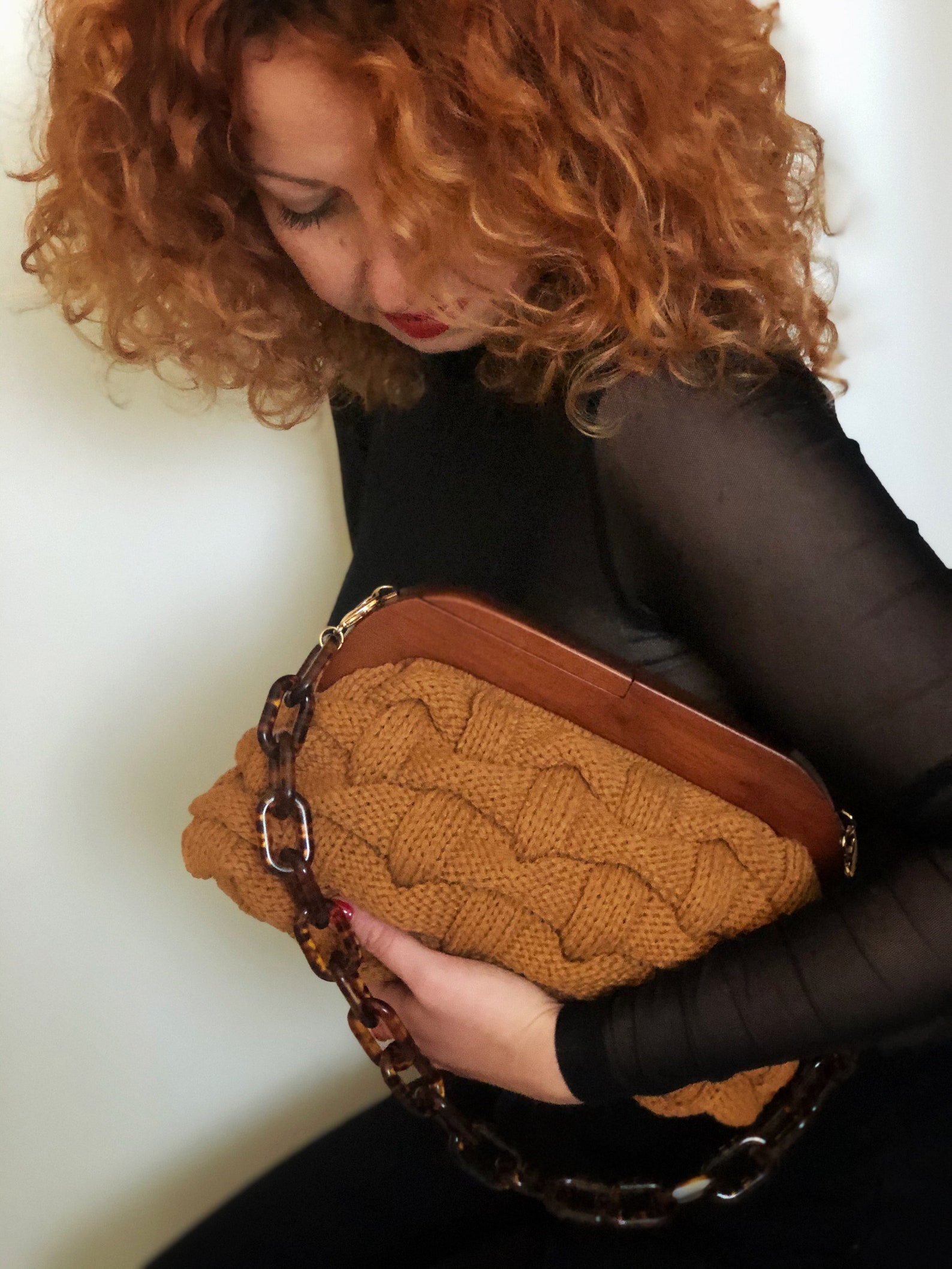 Knitting Pattern Clasp Bag, Video Tutorial, Knit Bag PDF Pattern ...