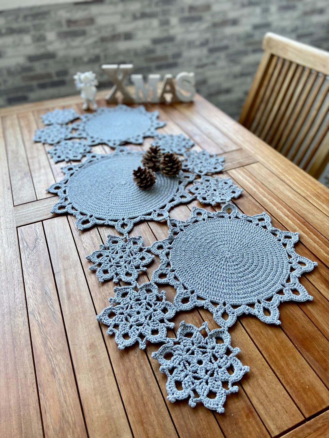 Crochet Christmas Table Runner PDF Pattern Video Tutorial | Etsy