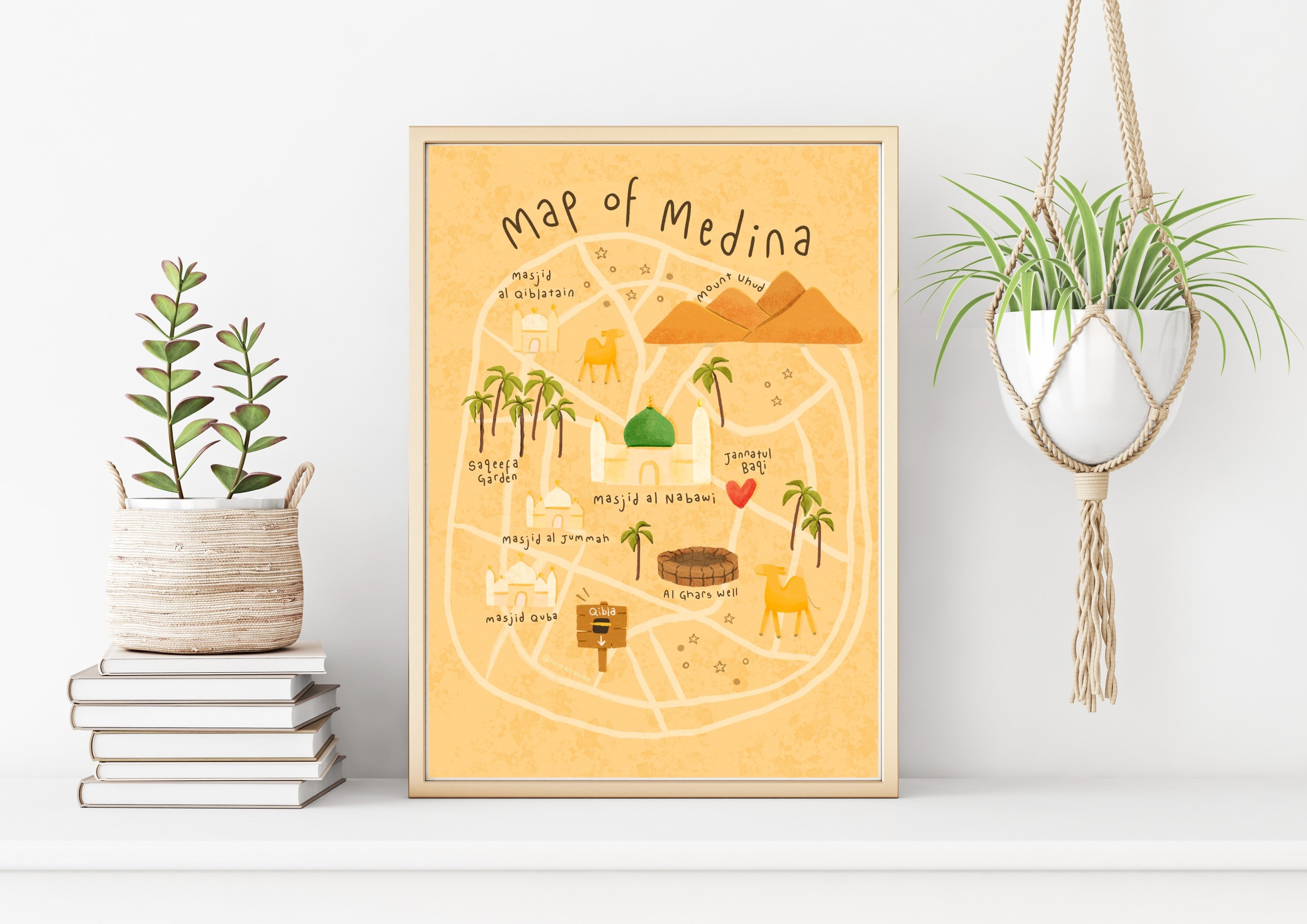 Makkah & Medina Map Prints: Islamic Kids Wall Art, Eid Gift - Etsy