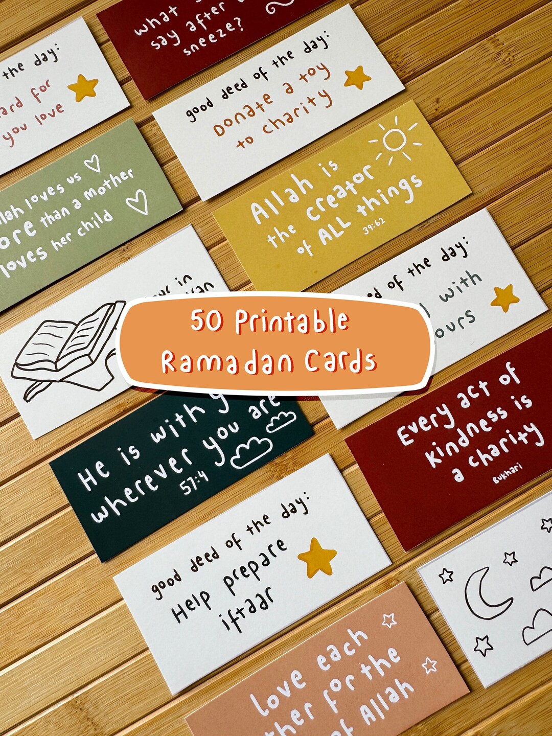 Kids Ramadan Cards Ramadan Printable Cards Good Deed Cards for Ramadan ...
