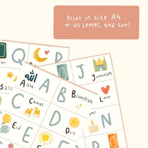 Islamic Alphabet Flash Cards: Muslim Kids Learning (printable JPEG) - Etsy