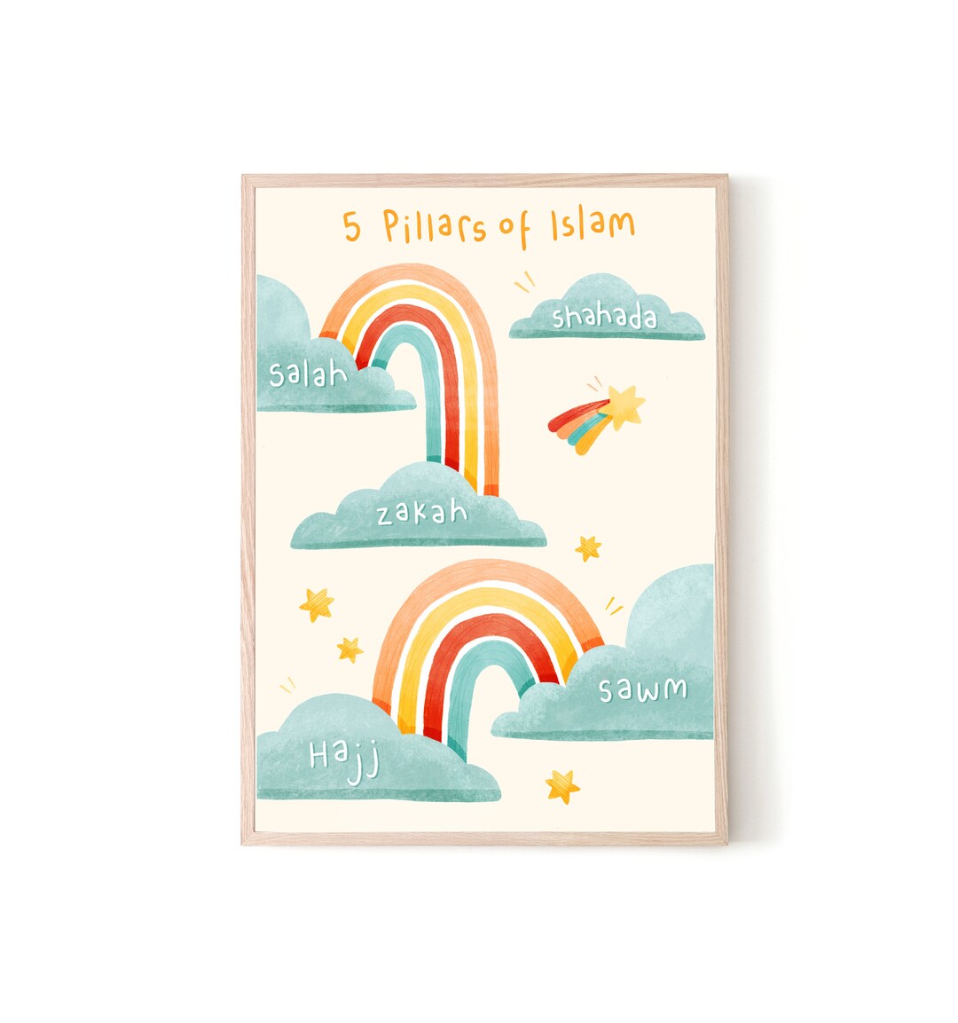 5 Pillars of Islam Printable | DIGITAL DOWNLOAD | Islamic Kids Print ...