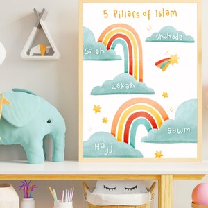 5 Pillars of Islam Print | Islamic Kids Print | Childrens Wall Art ...