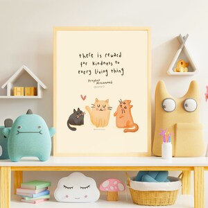 Cat Hadith Print | Islamic Kids Print | Childrens Wall Art | Eid Gift ...