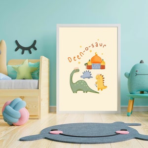 Deen-o-saur Islamic Print | Islamic Dinosaur Kids Print | Childrens ...