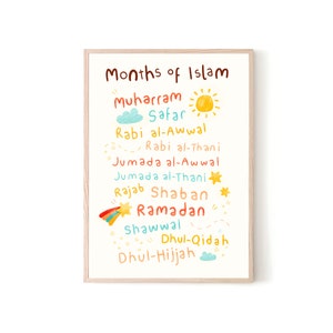 Islamic Months Kids Print: Eid & Ramadan Nursery Art - Etsy